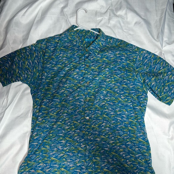 Tori Richard | Shirts | Tori Richard Blue And Green Fish Button Up ...